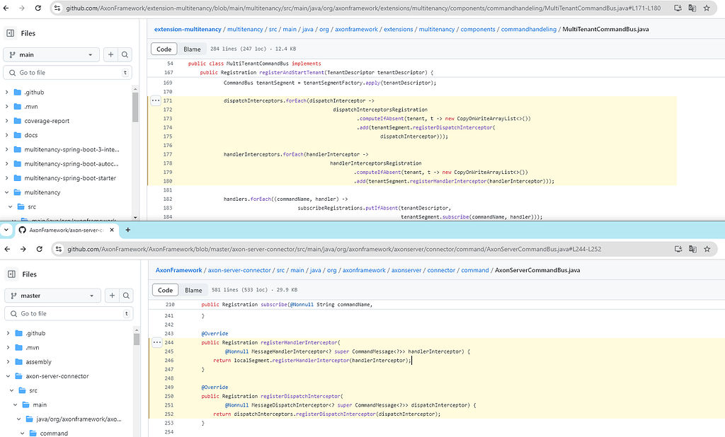 Multitenancy Extension - multiplied command bus message handlers interceptors - Axon Framework ...